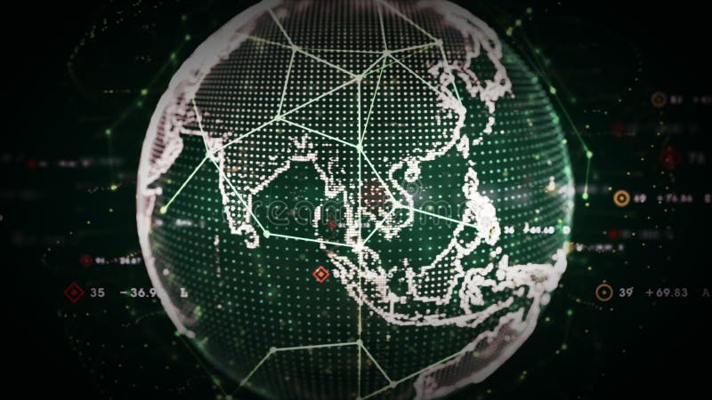 World Map Data Virtual Stage with Spotlights Stock Footage - Video of ...