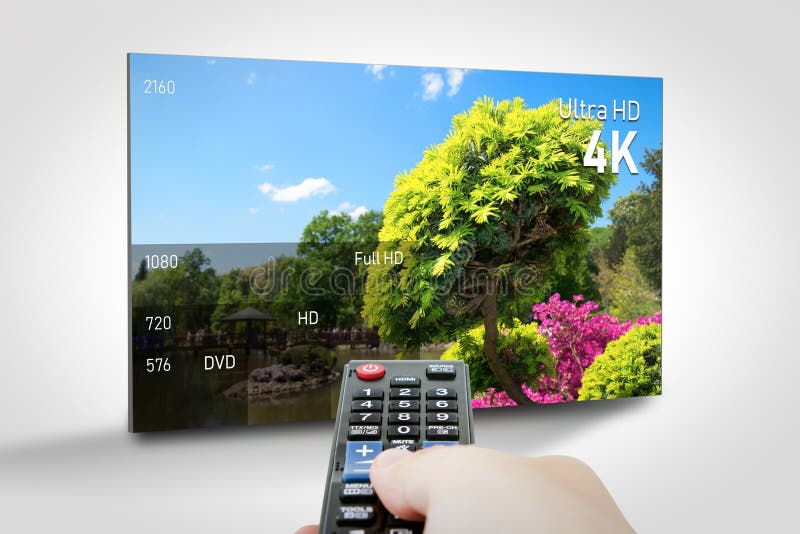 4K Display with Comparison of Resolutions Concept Stock Image - Image ...