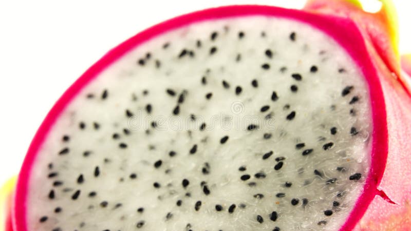 4K Dragon Fruit Cut Isolated on White Backgoind Stock Footage - Video ...