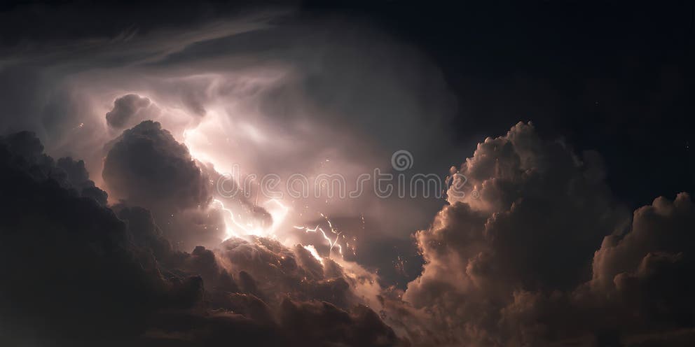 4K Dramatic Thunderstorm Cloud at Night with Lightning Wallpaper ...
