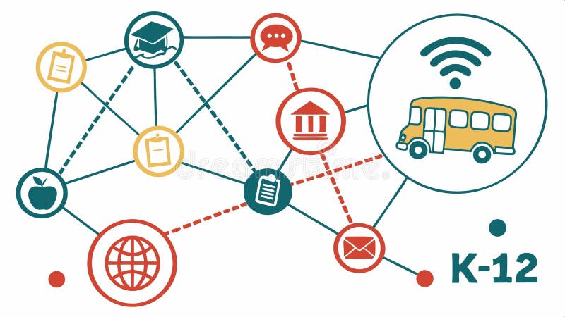 K,12 Education Network, Primary Schooling, Academic Levels Vector ...