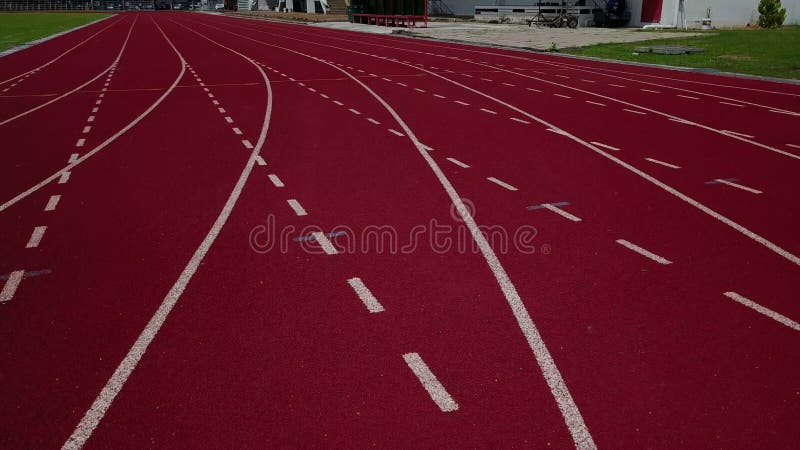 Empty Running Track at Sunrise a Slow Motion Perspective Stock Video ...