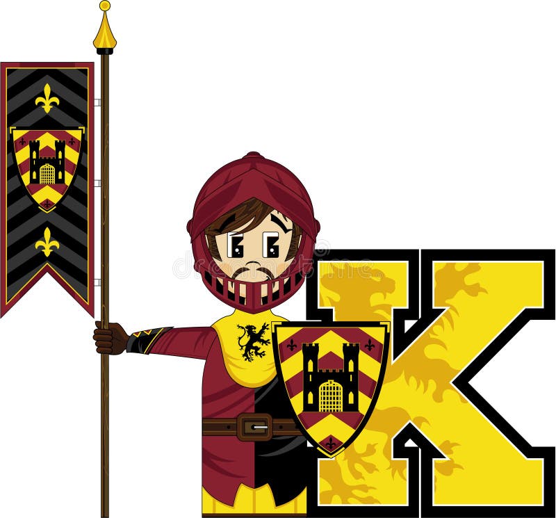 K est pour le chevalier illustration de vecteur. Illustration du ...