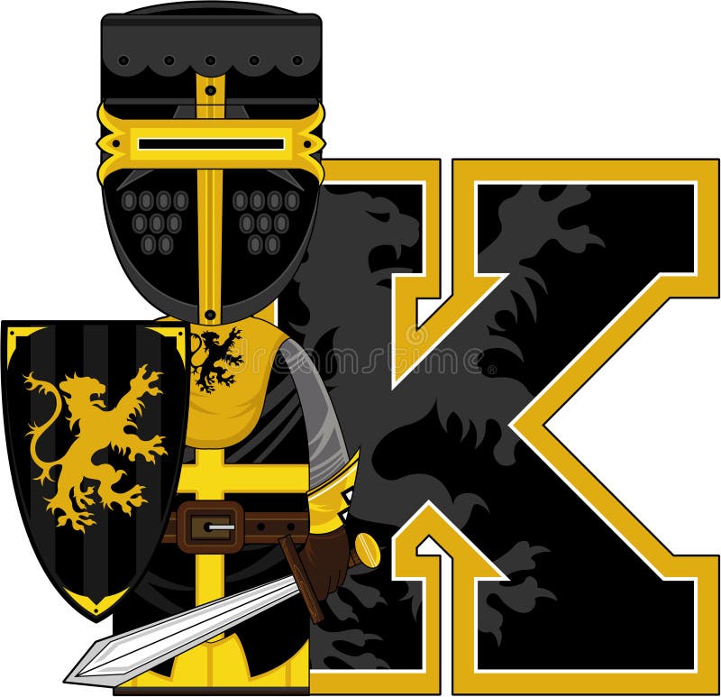 K est pour le chevalier illustration de vecteur. Illustration du étude ...