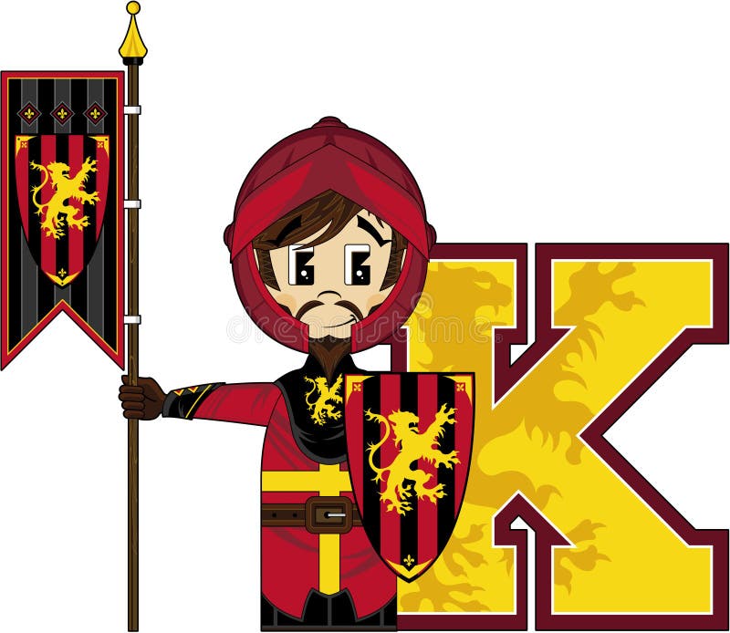 K est pour le chevalier illustration de vecteur. Illustration du ...