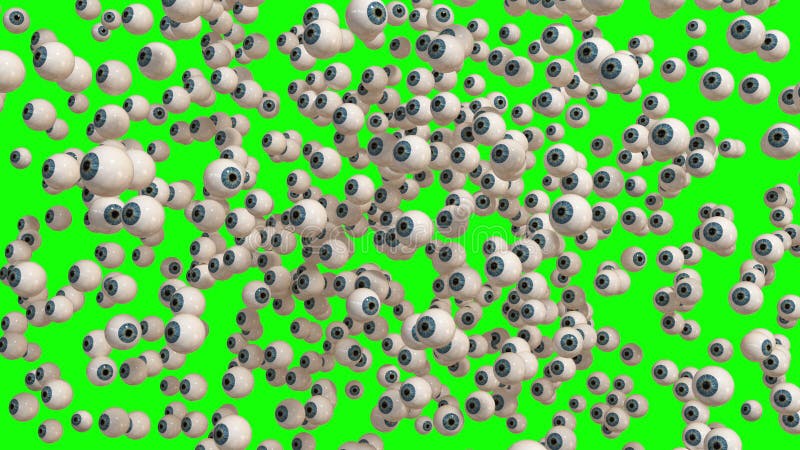 4K. Explosive Appearance of Group of Eyeballs. Green Screen Stock ...