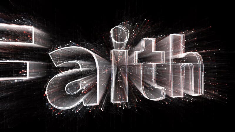 4k Faith Word,Matrix Binary Computer Code Text Design Particle Animation. Stock Footage - Video ...