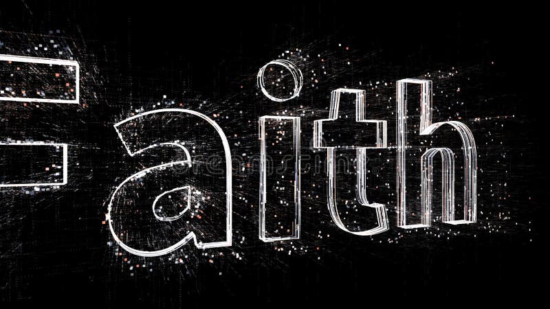4k Faith Word,Matrix Binary Computer Code Text Design Particle Animation. Stock Footage - Video ...