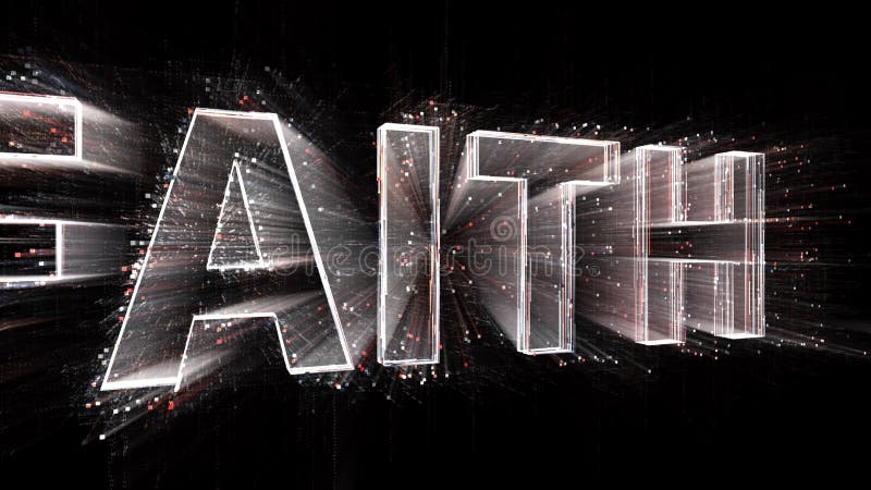4k Faith Word,Matrix Binary Computer Code Text Design Particle Animation. Stock Footage - Video ...