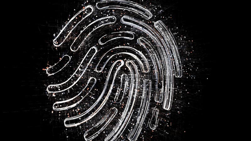 4k Fingerprint Scan Security Data Encryption Logo,Matrix Binary Computer Code. Stock Footage ...