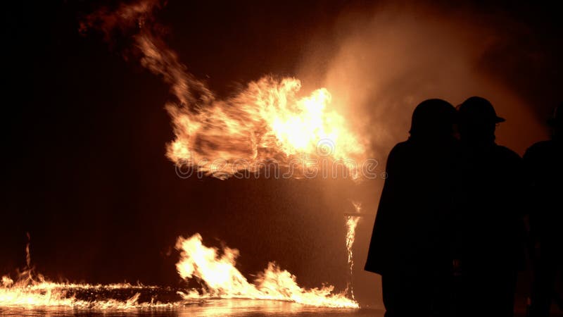 4K-Firefighter Fighting Aggressive Pressured Fire Stock Footage - Video ...