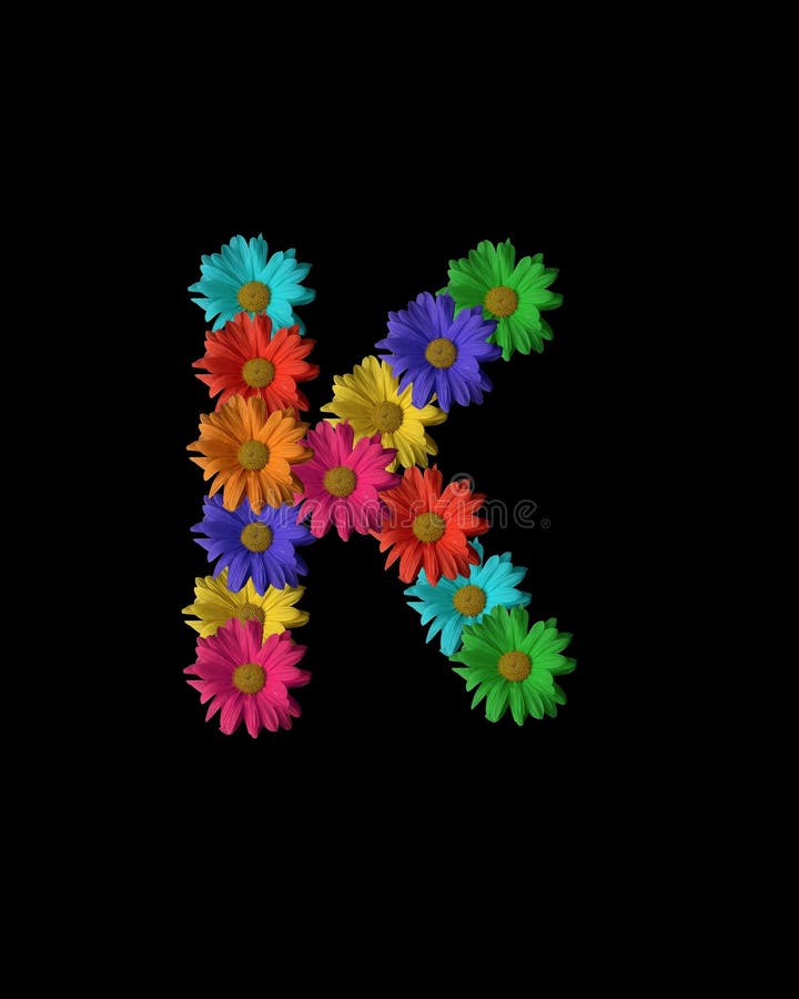 K, Letra Del Alfabeto En Diferentes Flores Foto de archivo - Imagen de ...