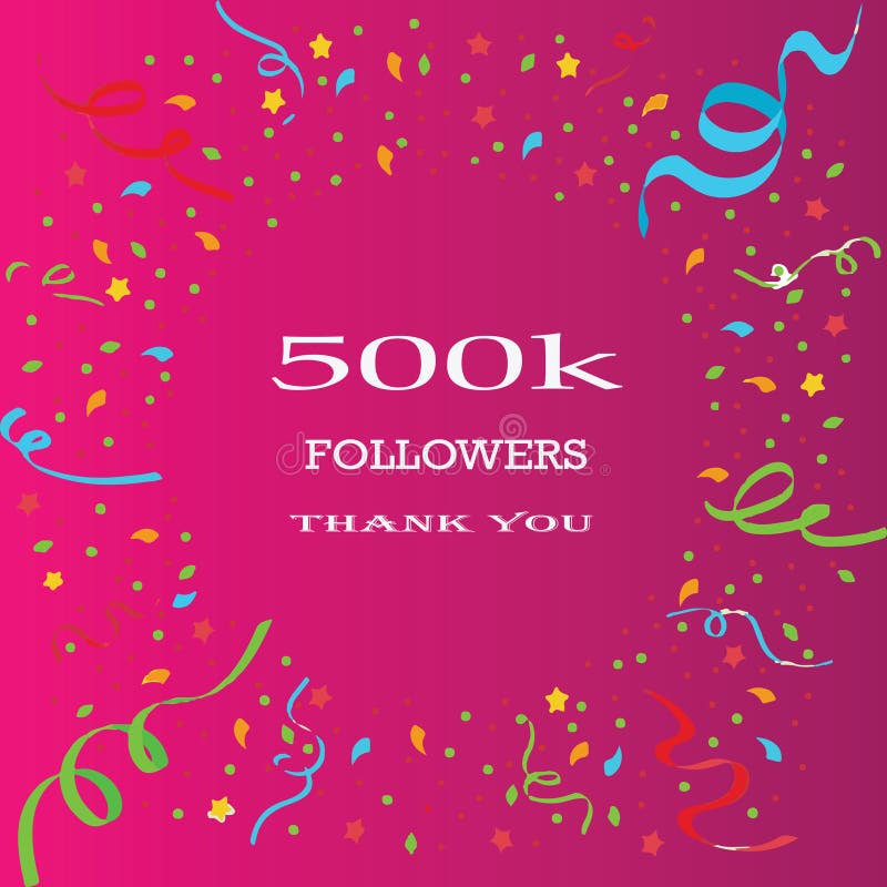 Celebrating 500K Followers! White Label Badge on Pink – Vector Art ...