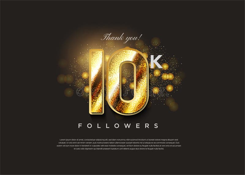 10k Followers Celebration with Elegant Glitter and Bubbles. Design ...