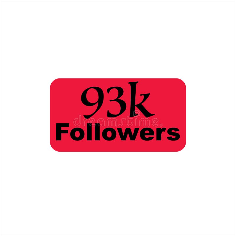 93k Followers Red Vector, Icon, Stamp, Logo Illustration Stock Vector ...
