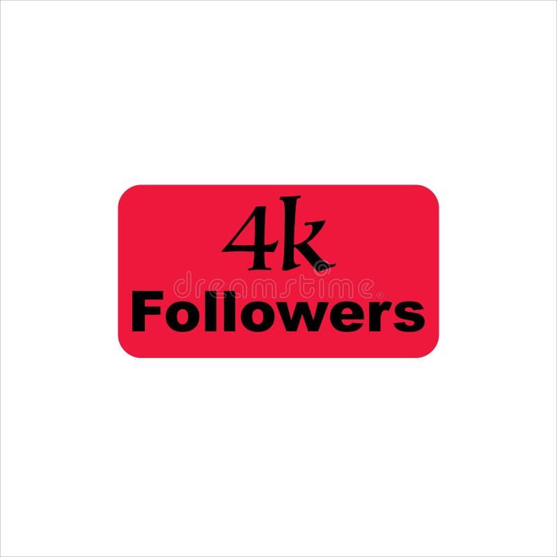 4k Followers Red Vector Icon Stamp, Logo Illustration Stock Vector ...