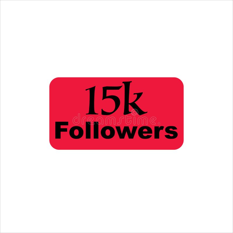 15k Followers Red Vector Icon Stamp, Logo Illustration. Stock Vector ...