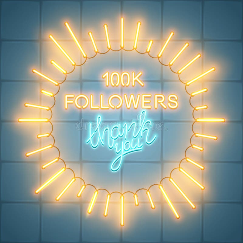 100k Followers Social Media Banner Congratulation Celebration Stock