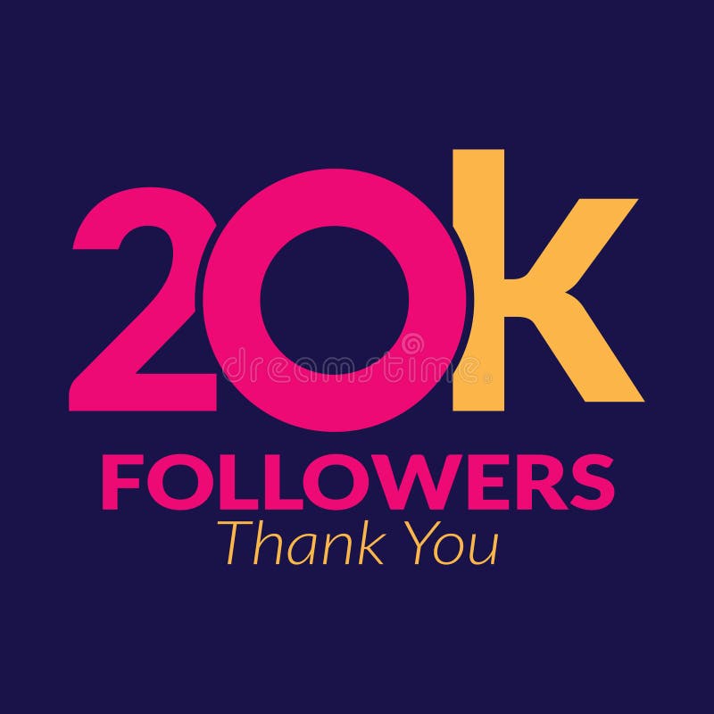 20k Followers Vector Logo Design Icon Vector. Thanks for 20k Followers ...
