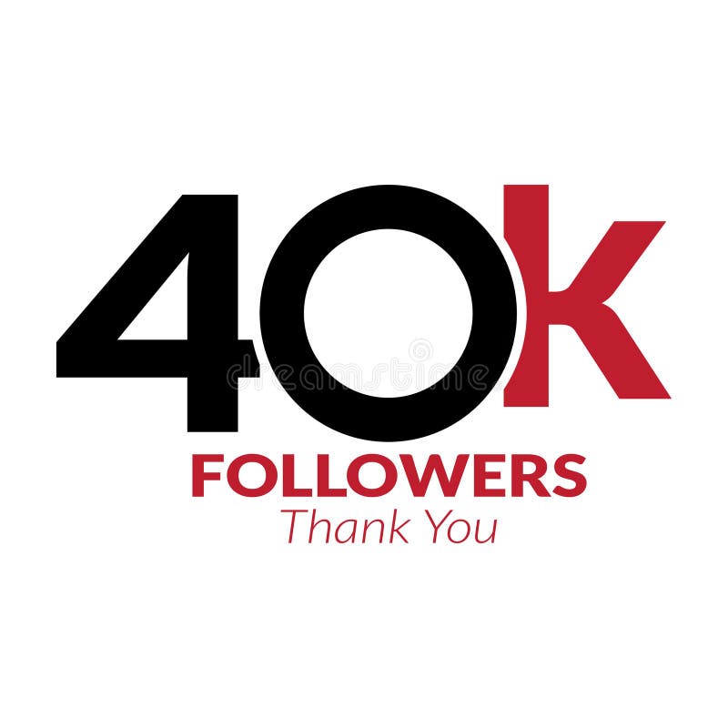 40k Followers Vector Logo Design Icon Vector. Thanks for 40k Followers ...