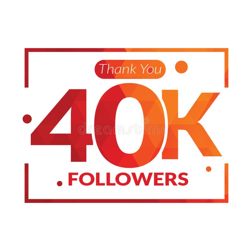 40k Followers Vector Logo Design Icon Vector. Thanks for 40k Followers ...