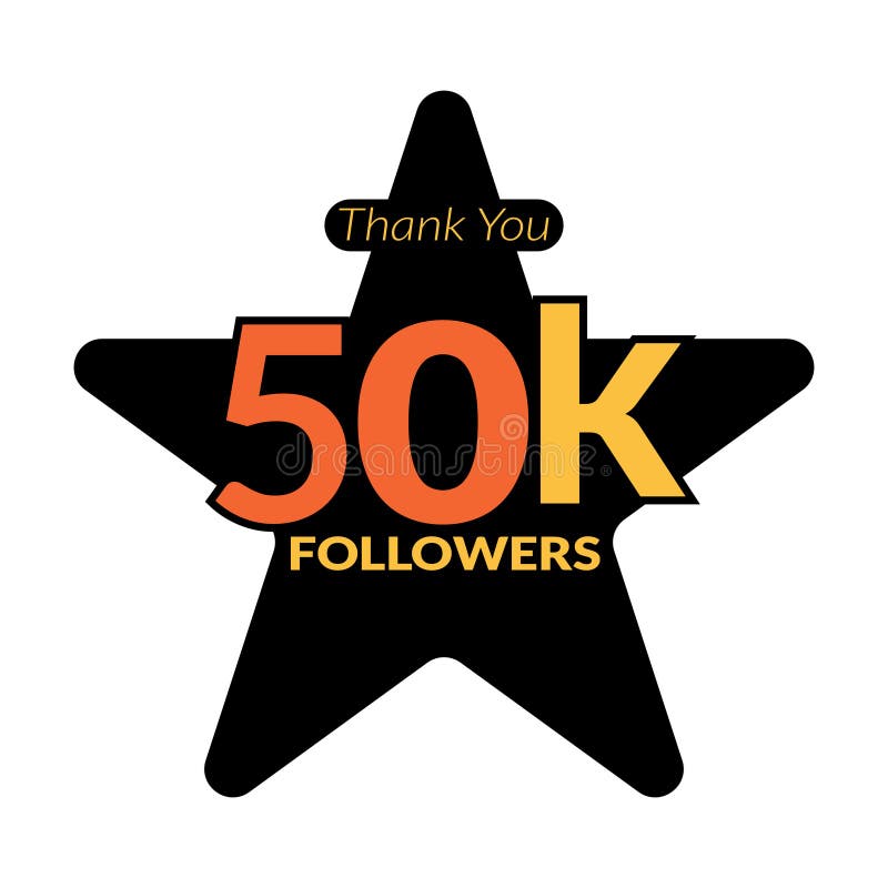 50k Followers Vector Logo Design Icon Vector. Thanks for 50k Followers ...