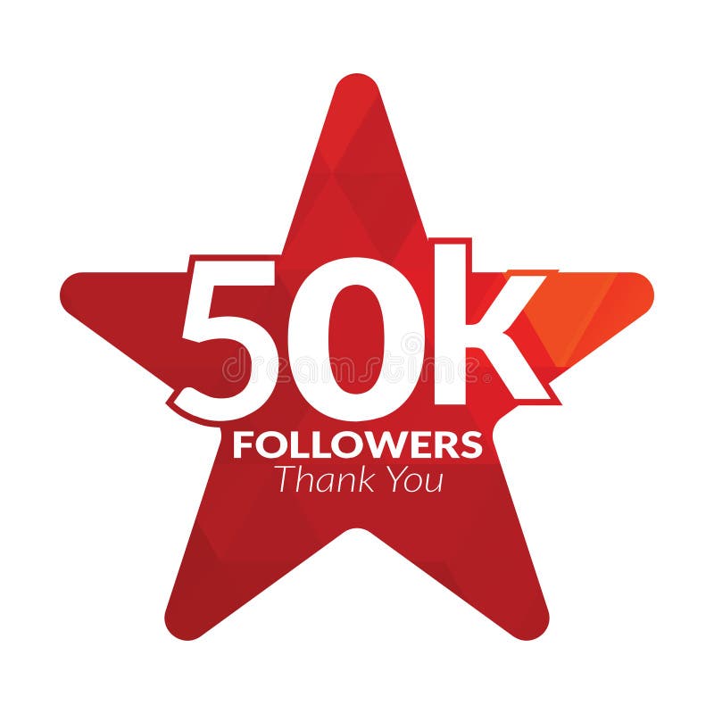 50k Followers Vector Logo Design Icon Vector. Thanks for 50k Followers ...