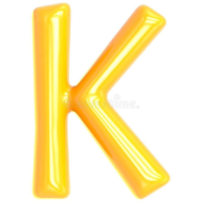 K Font Yellow 3d with White Background Stock Illustration ...