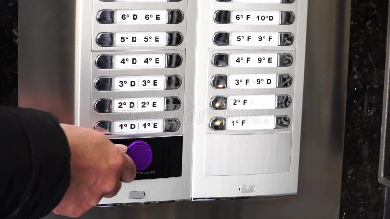 Proximity Card Reader Door Unlock, Hand Security Man Using ID Card on ...