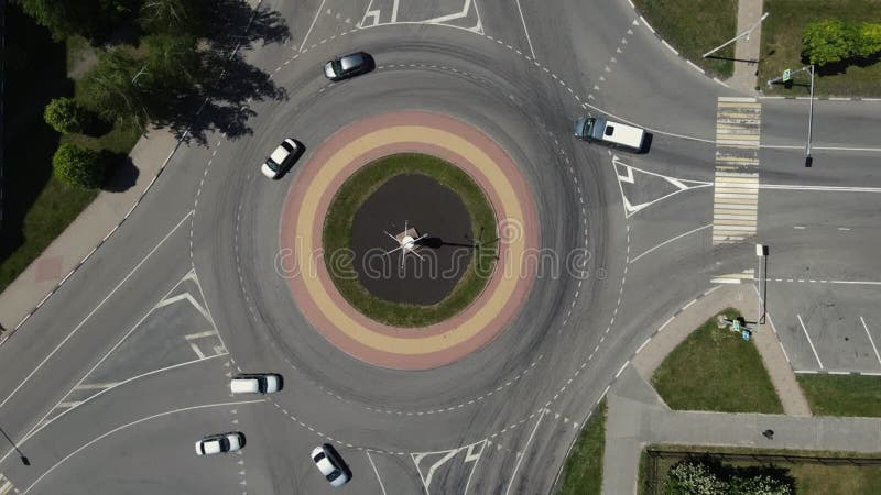4k Footage of a Drone Hovering Over a Ring Road with Cars Passing ...