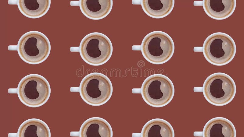 4K 60FPS Animated Loop Background - Coffee Cups Flowing Vertically and ...
