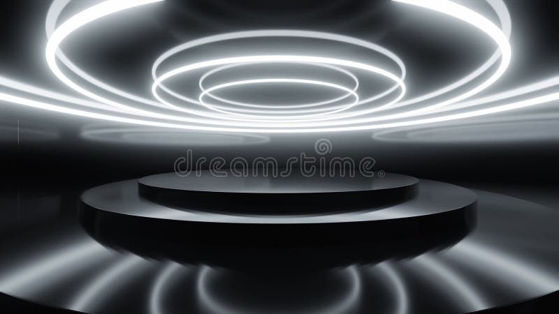 Futuristic Stage with Circular Lighting Design 4k 60fps Looping ...
