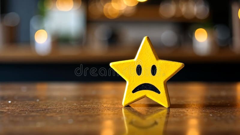 4k Frame of Sad Single Yellow Star Standing on Table Stock Video ...