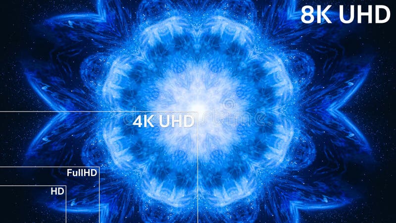 8K, 4K, Full HD, HD Standard Television Resolution Size Stock ...