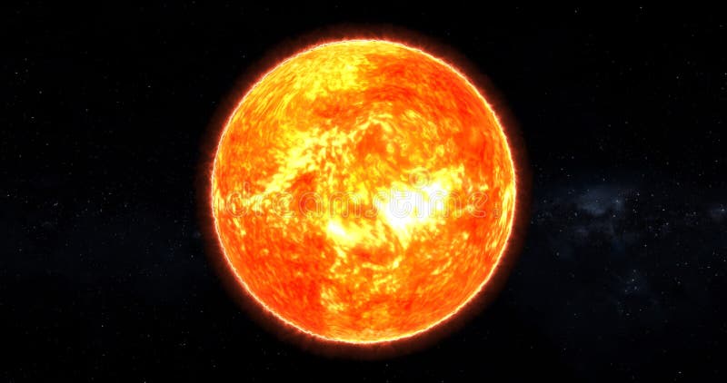 4k Full Sun View from Space. Volcanoes of the Sun Surface. Waving Lava ...