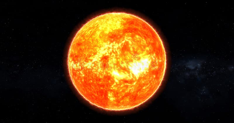 4k Full Sun View from Space. Volcanoes of the Sun Surface. Waving Lava ...