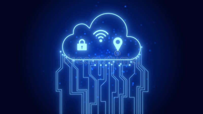 4K Future Modern Cloud Computing Online Storage Low Poly Loop Animation ...