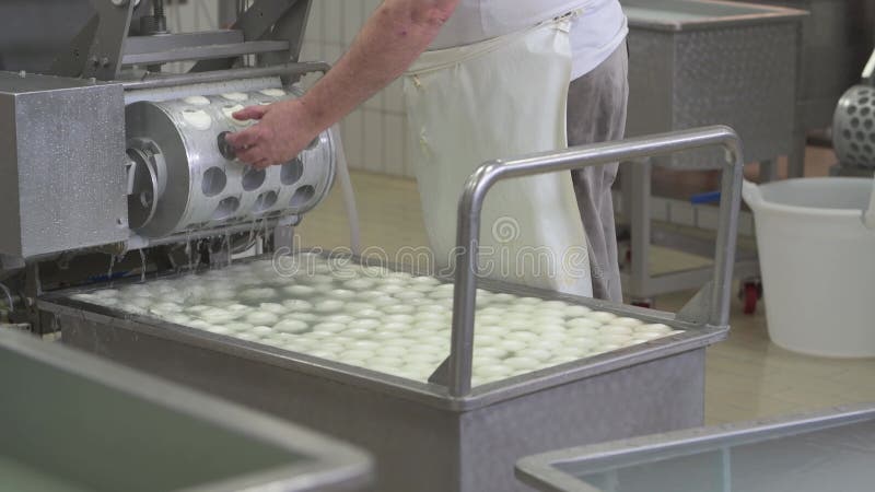 4K Genuine Mozzarella Production Process Stock Footage - Video of ...