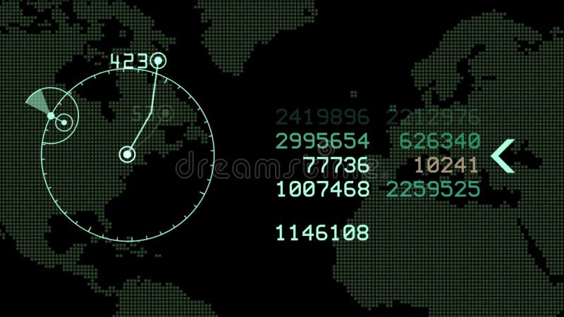 4k Global GPS Data Detect Earth Map Military Radar GPS Navigation ...