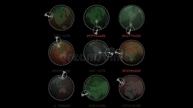 4k Global GPS Earth City Map Military Radar GPS Screen Navigation ...