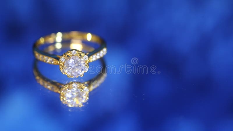 24k Gold Diamond Ring with White Background Stock Photo - Image of ...