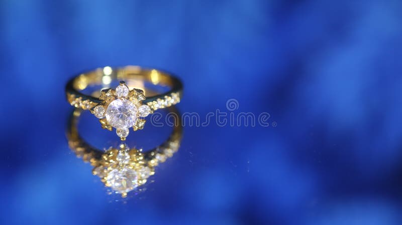 24k Gold Diamond Ring with White Background Stock Photo - Image of rich ...