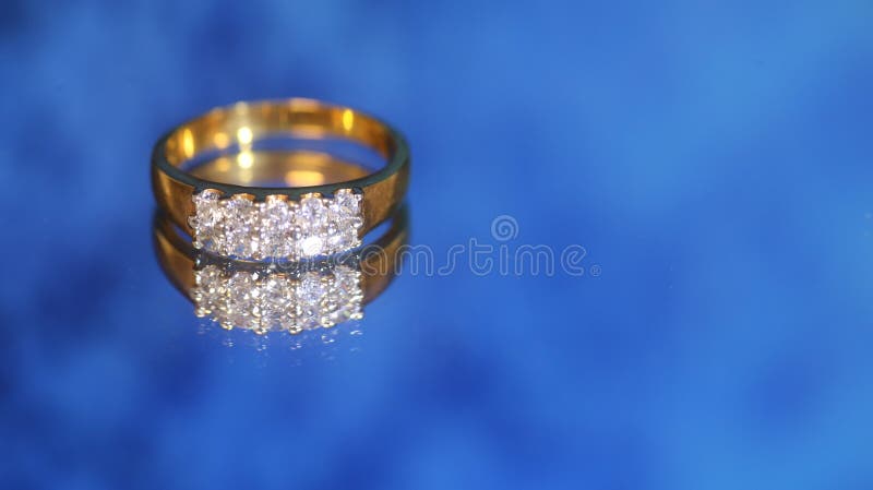 24k Gold Diamond Ring with White Background Stock Photo - Image of love ...