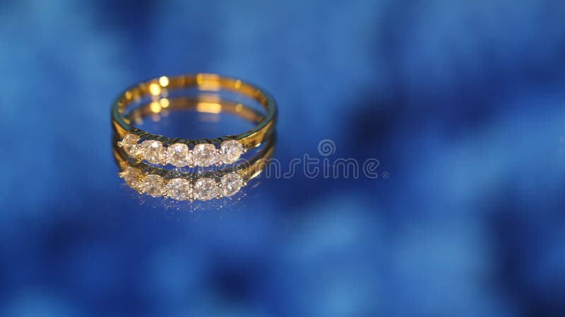 24k Gold Diamond Ring with White Background Stock Image - Image of ...