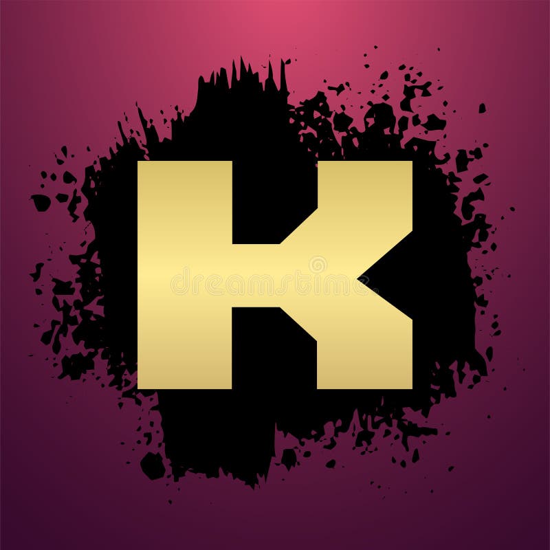 K Gold Letter Logo Design with Simple Style Stock Vector - Illustration ...