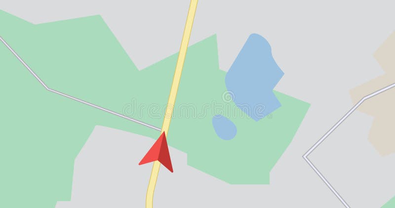 4k. GPS Tracking. GPS Navigation Concept. Arrow Moving Forward on a Map ...