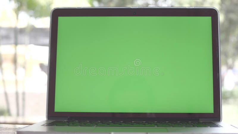 4K Green Screen of Laptop Computer Set on Working Space Stock Video ...