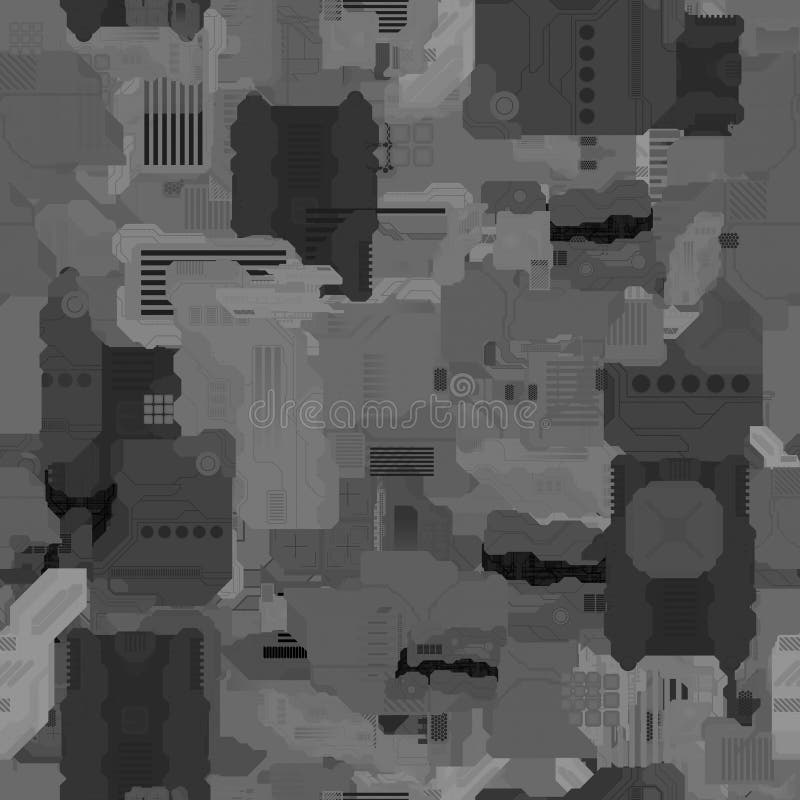 8K Greyscale Tech City Cyberpunk Displacement Map Texture for 3d ...