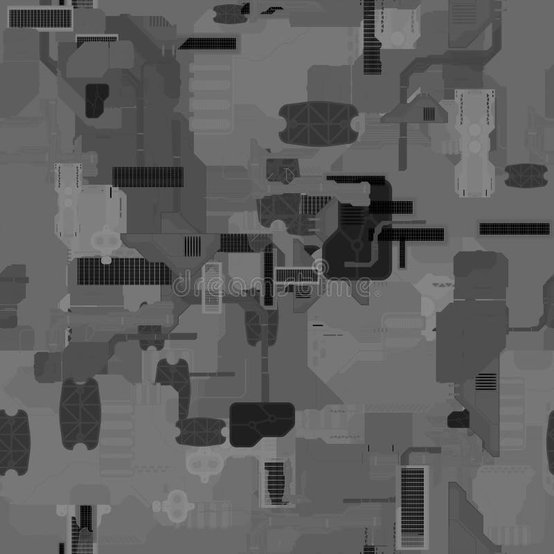 8K Greyscale Tech City Cyberpunk Displacement Map Texture for 3d ...