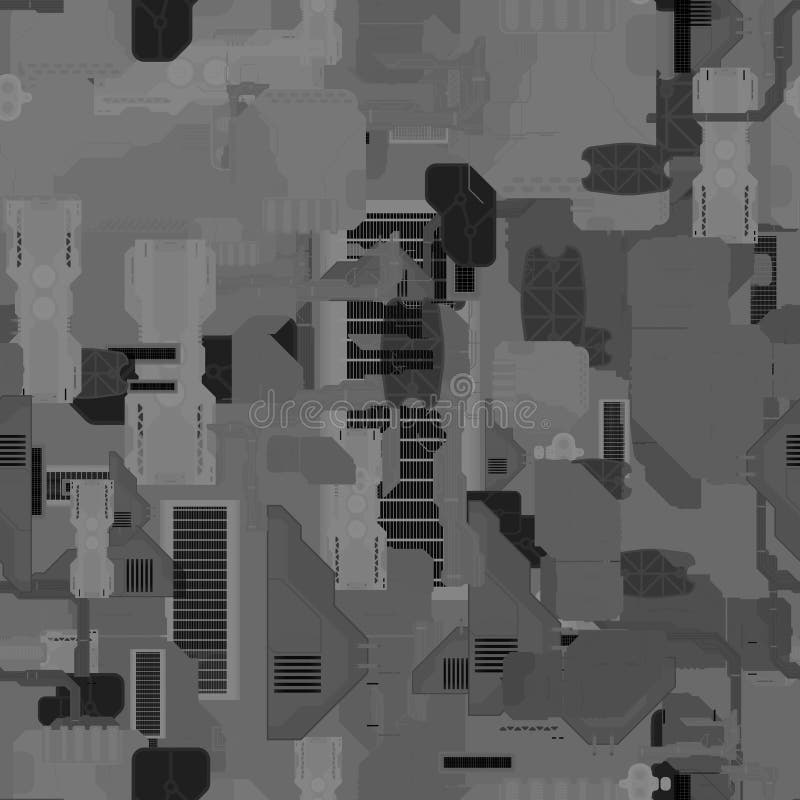 8K Greyscale Tech City Cyberpunk Displacement Map Texture for 3d ...
